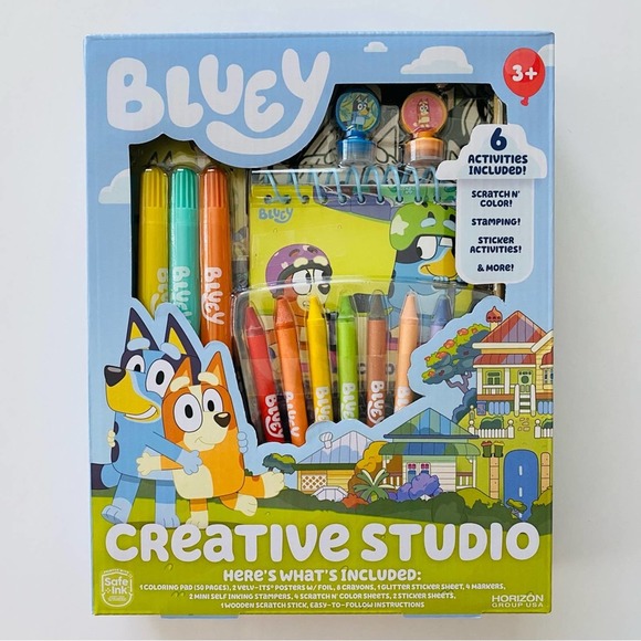 Bluey | Toys | Bluey Creative Studio Art Set Stickers Velvet Poster ...